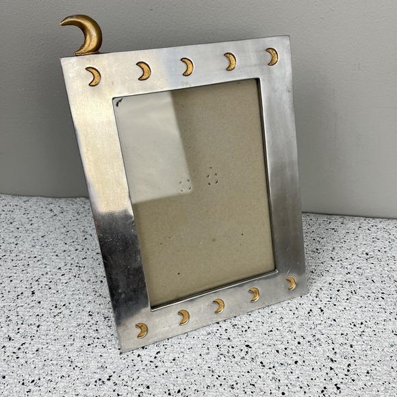 Accents | Vintage 9s Metal Celestial Moon Picture Photo Frame 5x7 Easel ...